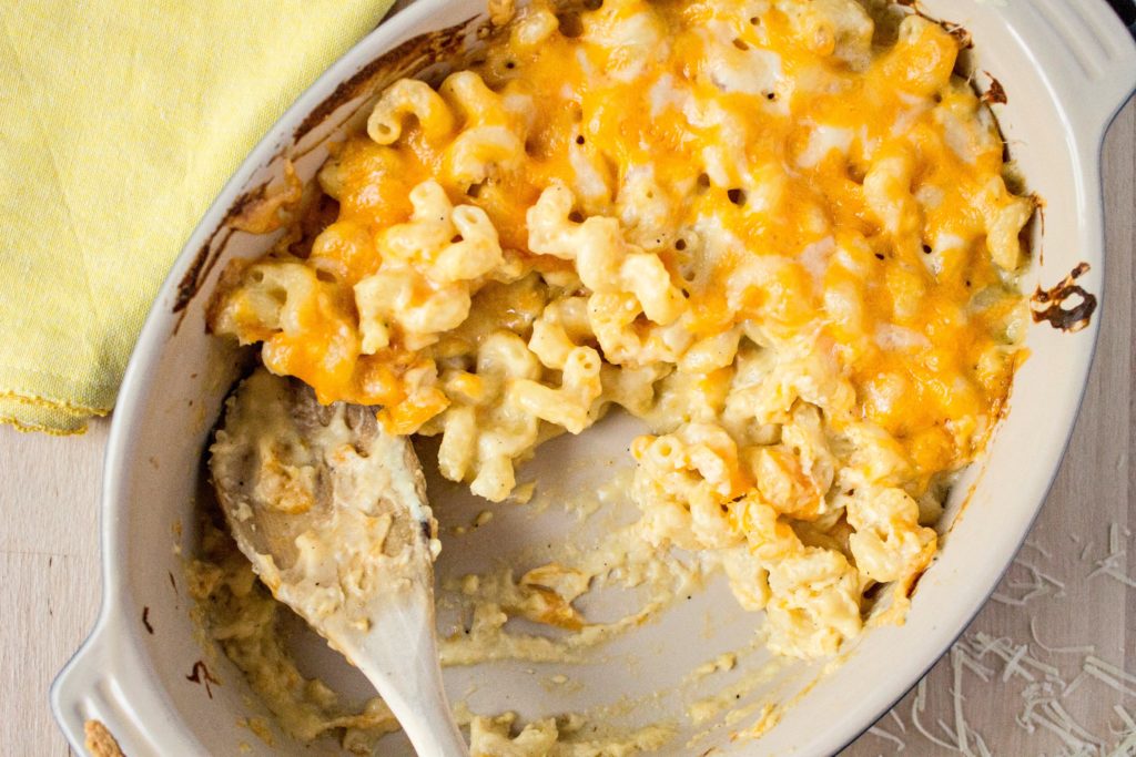 Creamy Baked Mac & Cheese - Creamy cheese sauce is added to pasta ...